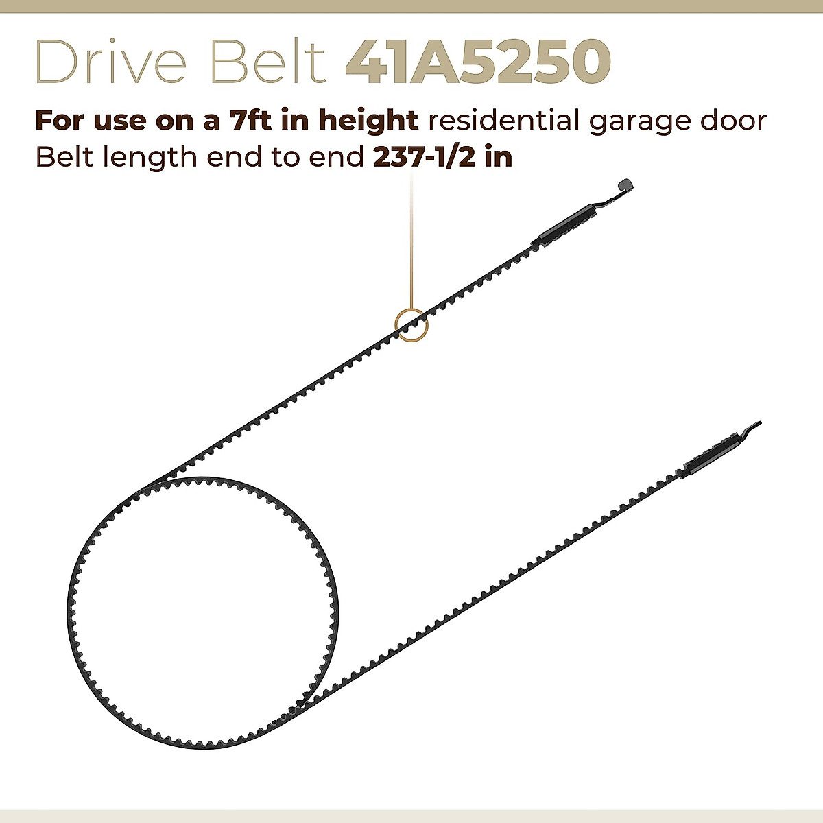 41A5250 Garage Door Belt 237" Replacement for 7ft Height Garage Door Compatible with Chamberlain, liftmaster, sentex, whisperdoor Garage Door Openers