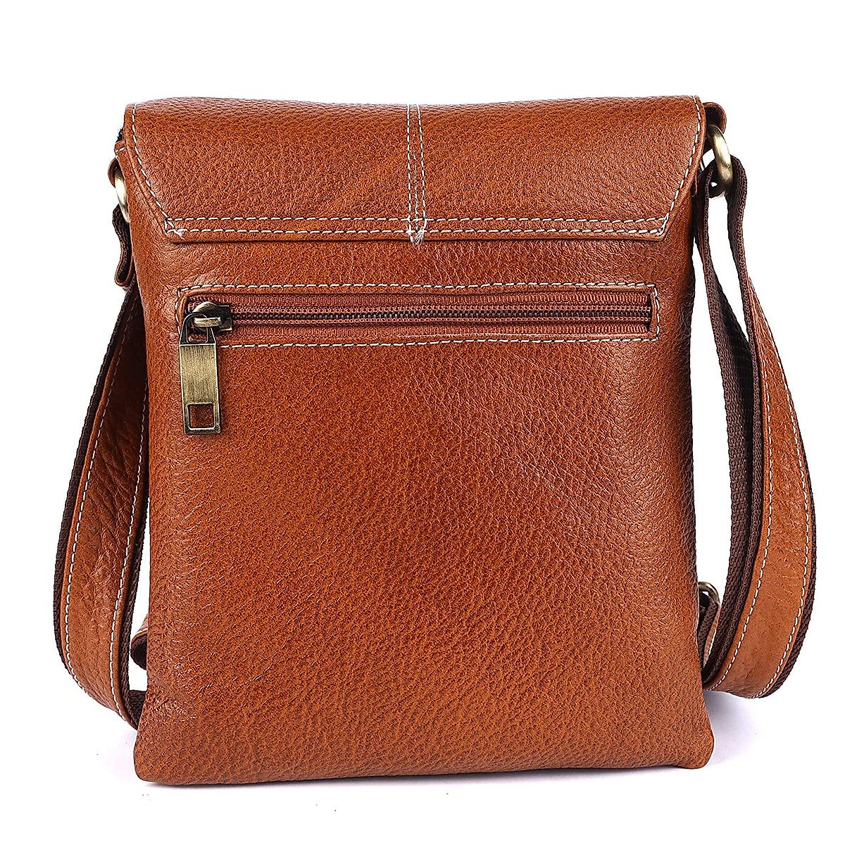 SUNLEXA Real Leather Crossbody Bags for Women, Travel Purse Crossover Long Over the Shoulder Sling Womens Purses. (Gold)