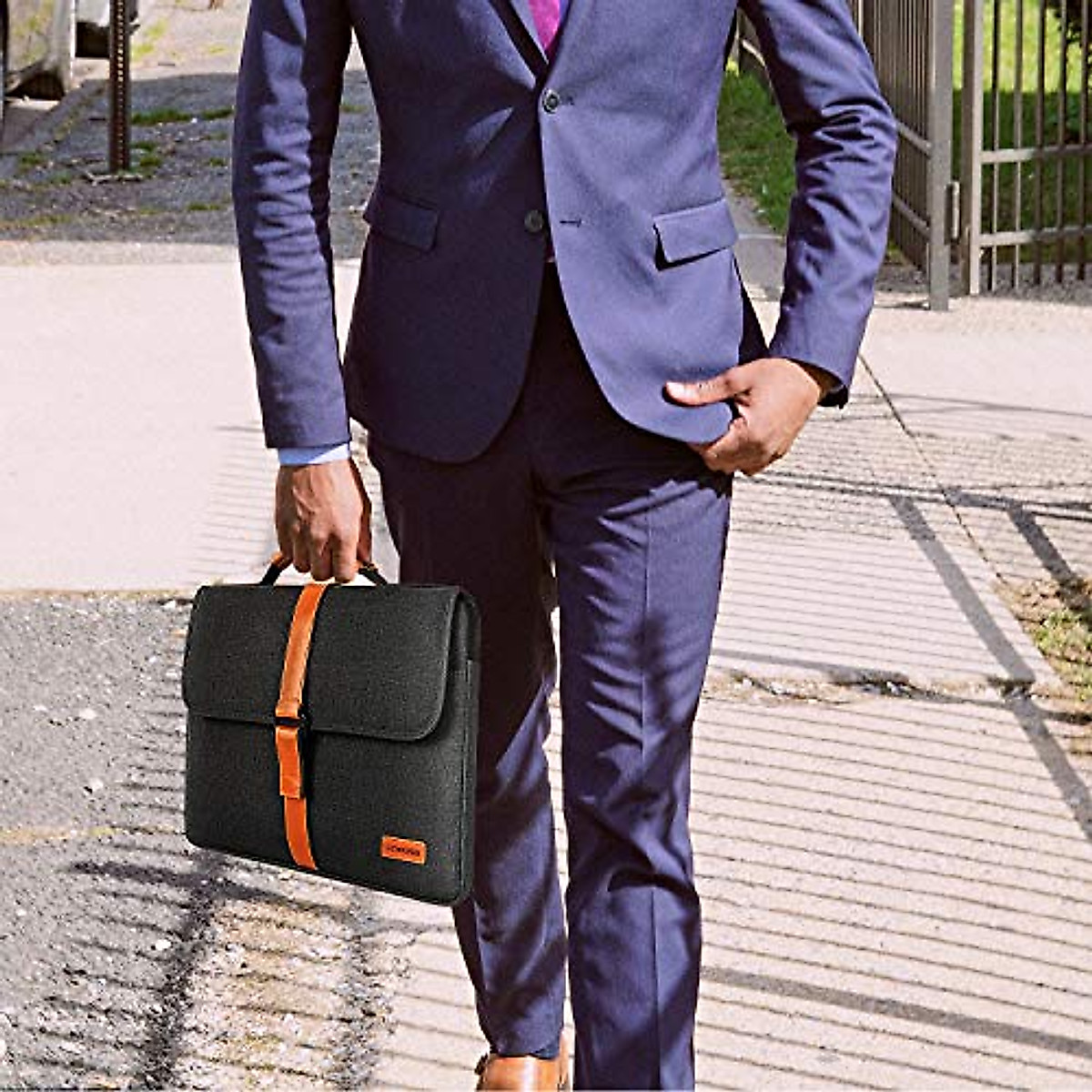 DOMISO 12.5-13 Inch Laptop Sleeve Case Handbag with Velcro Compatible with MacBook Pro 14 inch 2021 2022 M1 Pro / 13.5" Surface Book/Lenovo/HP,Dark Grey