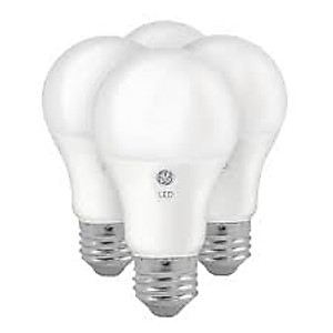 GE A19 LED Light Bulbs Frosted, 40 Watt Equivalent, E26 Base, Warm White, Lights for Bedroom, Kitchen, Bathroom and Home Office, 4 Pack, 69118