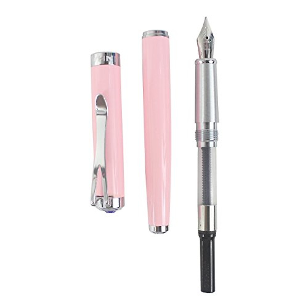 Abcsea Executive Y5 Medium Nib Fountain Pen Silver Clip with Diamond - Pink