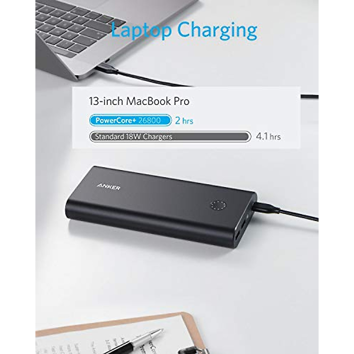 Anker PowerCore+ 26800mAh PD 45W with 60W PD Charger, Power Delivery Portable Charger Bundle for USB C MacBook Air/Pro/Dell XPS, iPad Pro, iPhone 14/13/12 Series, and More