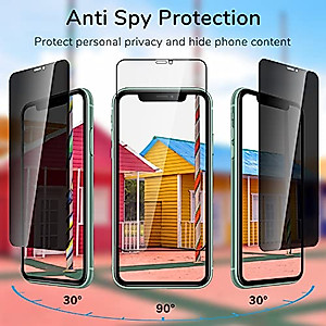 UniqueMe [4 Pack] for iPhone 11 Privacy Screen Protector, 2 Pack Privacy Screen iPhone 11 and 2 Pack Camera Lens Protector 9H Hardness Tempered Glass (6.1 inch) [Not for iPhone 12]