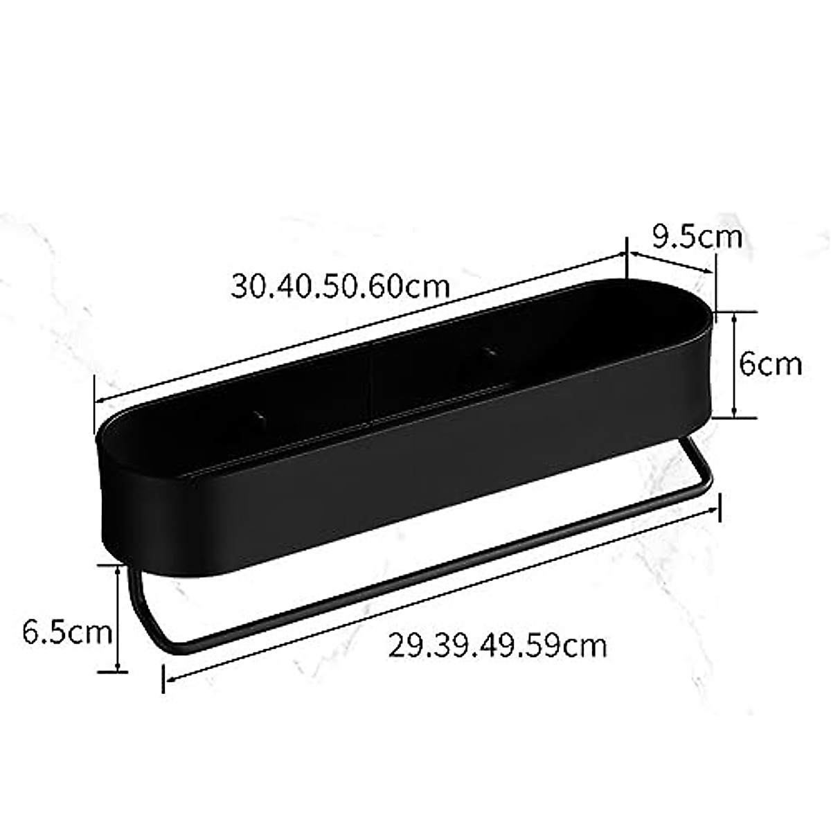 Bath Storage Rack Caddy Floating Shelves Towel Bar Basket Storage Rack Towel Bar Robe Hooks Bathroom Accessories Kitchen Wall Shelves(White,30CM)