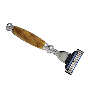 Union Razors SS1RZ Razor with Wood Tiger Eye Handle Brown