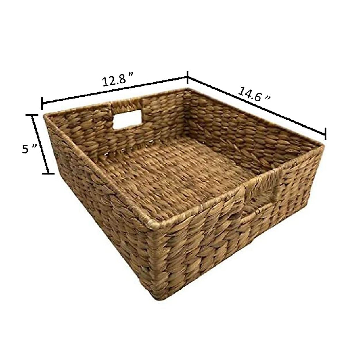 eHemco X-Side Nightstand End Table Side Table with Drawer, 2 Storage Shelves and Wicker Basket, Coffee