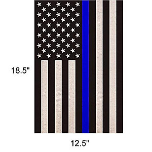 Shmbada USA Thin Blue Line Burlap Garden Flag - Black White and Blue Stripe American Police Flag Honoring Law Enforcement Officers - Premium Double Sided Outdoor Yard Lawn Small Decor - 12 x18 Inch