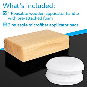 IMPRESA Oil & Wax Large Block Applicator with 2 Microfiber Buffing Pads, for Applying Cutting Board Oil & Wax to Countertops, Butcher Blocks & Other Large Wooden Surfaces