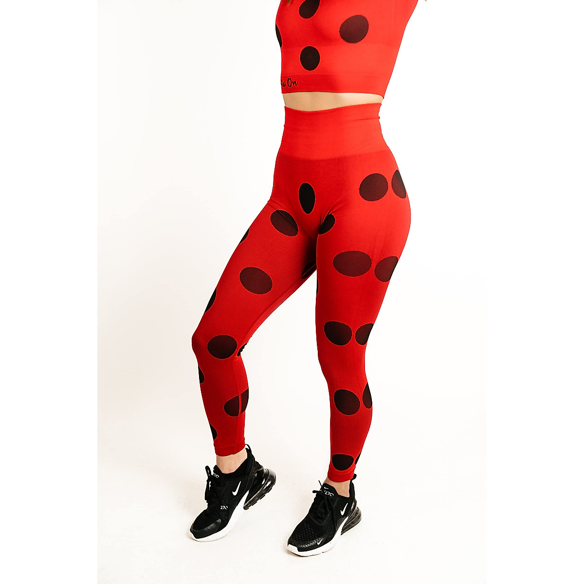 Miraculous Ladybug Womens Leggings Active Cosplay - Seamless for Gym Workout, Exercise, Yoga, Running by MAXXIM Red Large