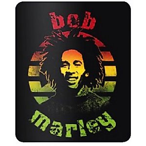 JUST FUNKY Bob Marley Circle Lightweight Fleece Throw Blanket | 45 x 60 Inches