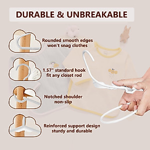 trusir Kids Hangers 100 Pack - 11. 5 Inch Baby Hangers for Closet - White Hangers for Closet - Toddler Hangers for Clost & Child Clothes for Clost - Ideal for Baby Standard Use (White)