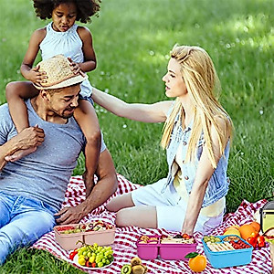 Caperci Premium Bento Lunch Box for Adult & Older Kids - Leakproof 44 oz 3-Compartment Lunch Containers for Adults and Teens, Ergonomic Design, Built-in Utensil Set & BPA Free (Purple)