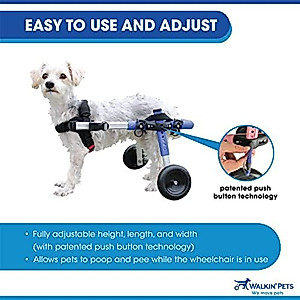 Dog Wheelchair - XS for Mini/Toy Breeds 2-10 Pounds - Veterinarian Approved - Dog Wheelchair for Back Legs