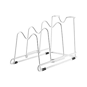 XJJZS 3 Layer Anti-fall Metal Drying Pan Pot Rack Cover Lid Rest Stand Spoon Holder Kitchen Tool (Color : White)