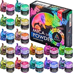 Chameleon Mica Powder – Epoxy Resin Color Pigment Powder - Color Shift Mica Powder - Epoxy Resin Pigment Powder 16 Colors Jars Set – Chameleon Powder - Holographic Mica Powder