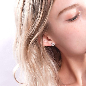 ChicSilver Tiny CZ Star Earrings Magen Star of David Stud Earrings 925 Sterling Silver Hypoallergenic Earrings for Women