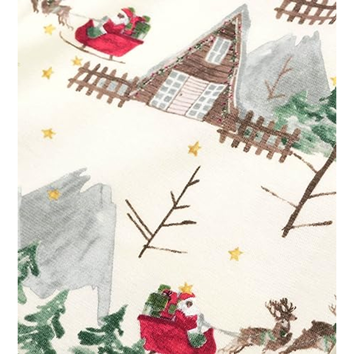 Burt's Bees Baby Baby Kids 2-Piece Family Jammies Matching Holiday Organic Cotton Pajamas, Santa's Sleigh, 8 Years