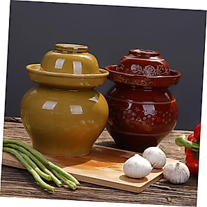 OUSIKA for Container Sealing Chinese Storage Canister Water Vegetables Cansiter with Pickled Egg Jars Sauerkraut Duck Tradition Bottle Crock Capacity Paocai Foods Pickle Jars
