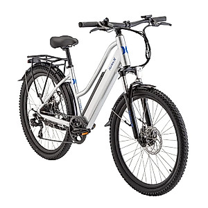 Hurley J-Bay E Electric E-Bike, 7 Speed, Disc Brakes (Silver, M / 16" Fits 5'2″-5'10″)