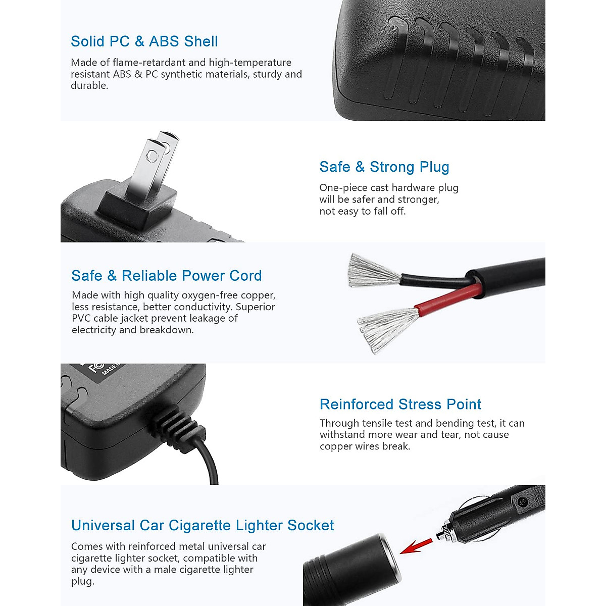 ALITOVE AC to DC Converter 12V 2A 24W Power Supply 110V to 12V Converter AC/DC Adapter with Car Cigarette Lighter Socket 100~240V AC In for Car Shaver MP3/MP4 player Car Dash Cam Bluetooth Transmitter