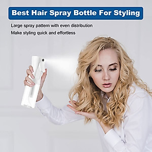 URBEST Continuous Mist Spray Bottle - 2 Pack 6.8OZ Empty Ultra Fine Water Mist Sprayer for Hairstyling, Salons, Cleaning, Plants, Misting & Skin Care