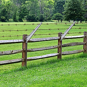 Hwedra Barbed Wire Arm for Flat or Surface Mount, Hot-Dip Galvanized Steel Barb Wire Arm Extender for PVC and Wood Fences, Barbed Wire Fence Extensions, All Bolts&Spanner Included 7Pcs…