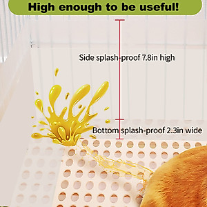 4PCS Rabbit Litter Box Splash Guard,Transparent Easy Clean Urine Shield,Urine Guard Side Lining Critter Pen Protection Splash Reusable,for Guinea Pigs,Chinchillas,Rabbits,and Other Small Animals.
