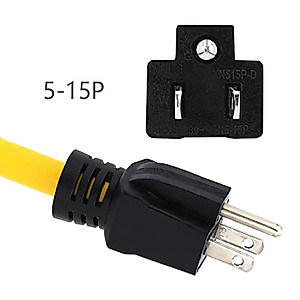 Nema 5-15P male L14-30R Female Power Adapter Cord,Household 15Amp to Generator Lock In 30Amp Adapter Cord,STW 12AWG Length= 28CM