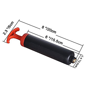 SKOLOO 8" Ball Pump Hand Air Inflator Kit for Soccer,Basketball,Volleyball,Water Polo Ball,Rugby,Exercise Sports Ball,Balloon,Needle,Nozzle,Extension Hose Included