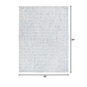 Capitola Hand-Tufted Wool Area Rug, Living Room deocr PB Modern Designer Carpet, (Sky Blue, 8x10 feet)
