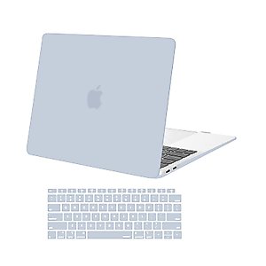 MOSISO Compatible with MacBook Air 13 inch Case 2022 2021 2020 2019 2018 Release A2337 M1 A2179 A1932 Retina Display with Touch ID, Plastic Hard Shell Case & Keyboard Cover Skin, Baby Blue