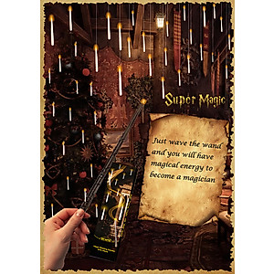 QVAIVE Floating Candles with Wand, 10Pcs Magic Flameless Hanging Candles,Flickering LED Taper Window Candles for Home Halloween Christmas Decoration Party Birthday