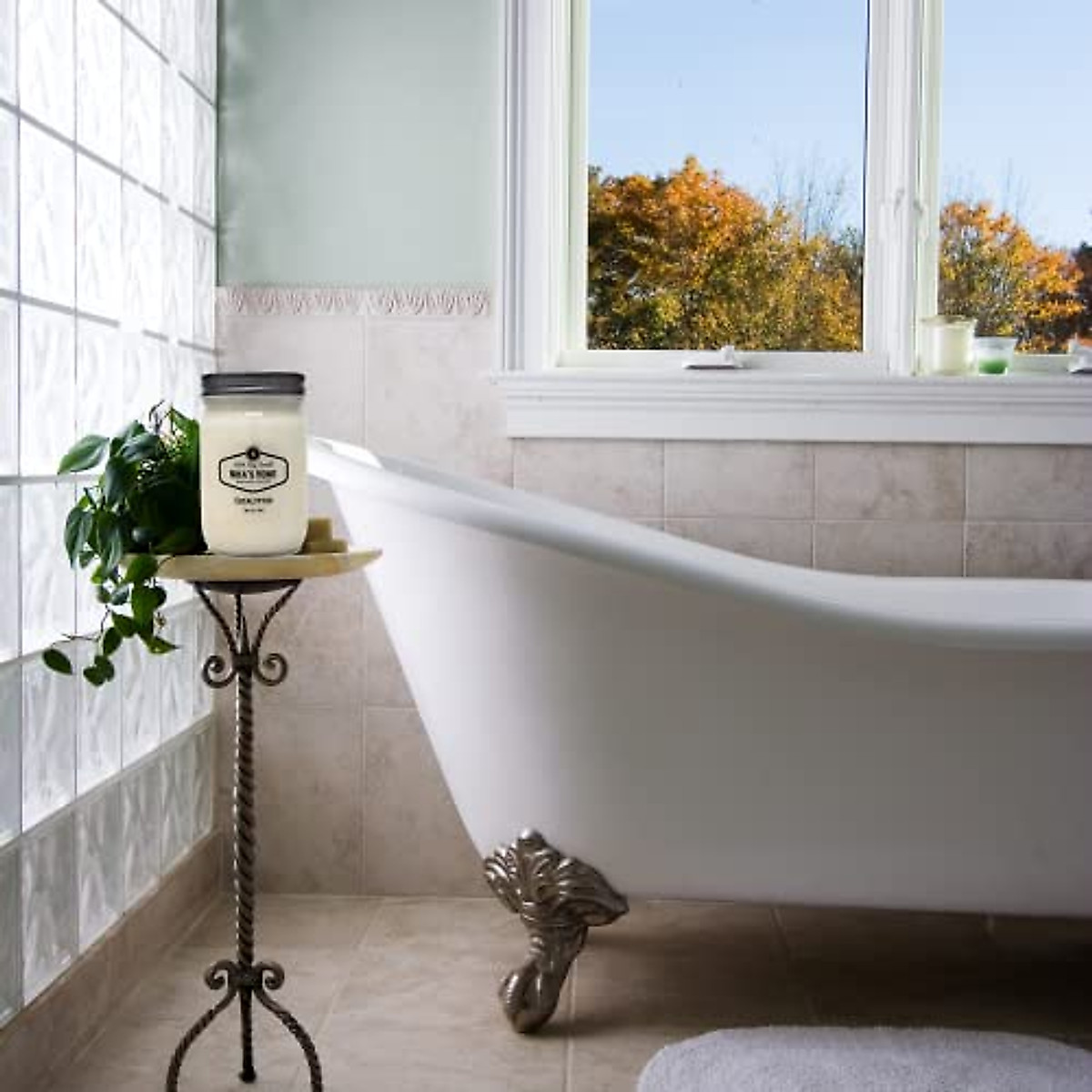 Nika's Home Eucalyptus Soy Candle - 12oz Mason Jar - Non-Toxic Soy Candle-Hand Poured Candle- Handmade, Long Burning Candle-Highly Scented Candle-All Natural, Clean Burning Candle