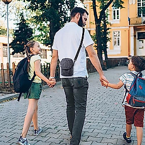 Heelay Shoulder Travel Crossbody Side Bag with Arm Band,Fits iPhone and Android,Use for Running, Walking, Hiking & Biking 6.7 * 4.7In (Black)