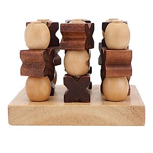 Kisangel 3D Wooden Toe Game Board for Kids Adult Family Tabletop Board Game Family Game Wood Strategy Board Game 1 Set