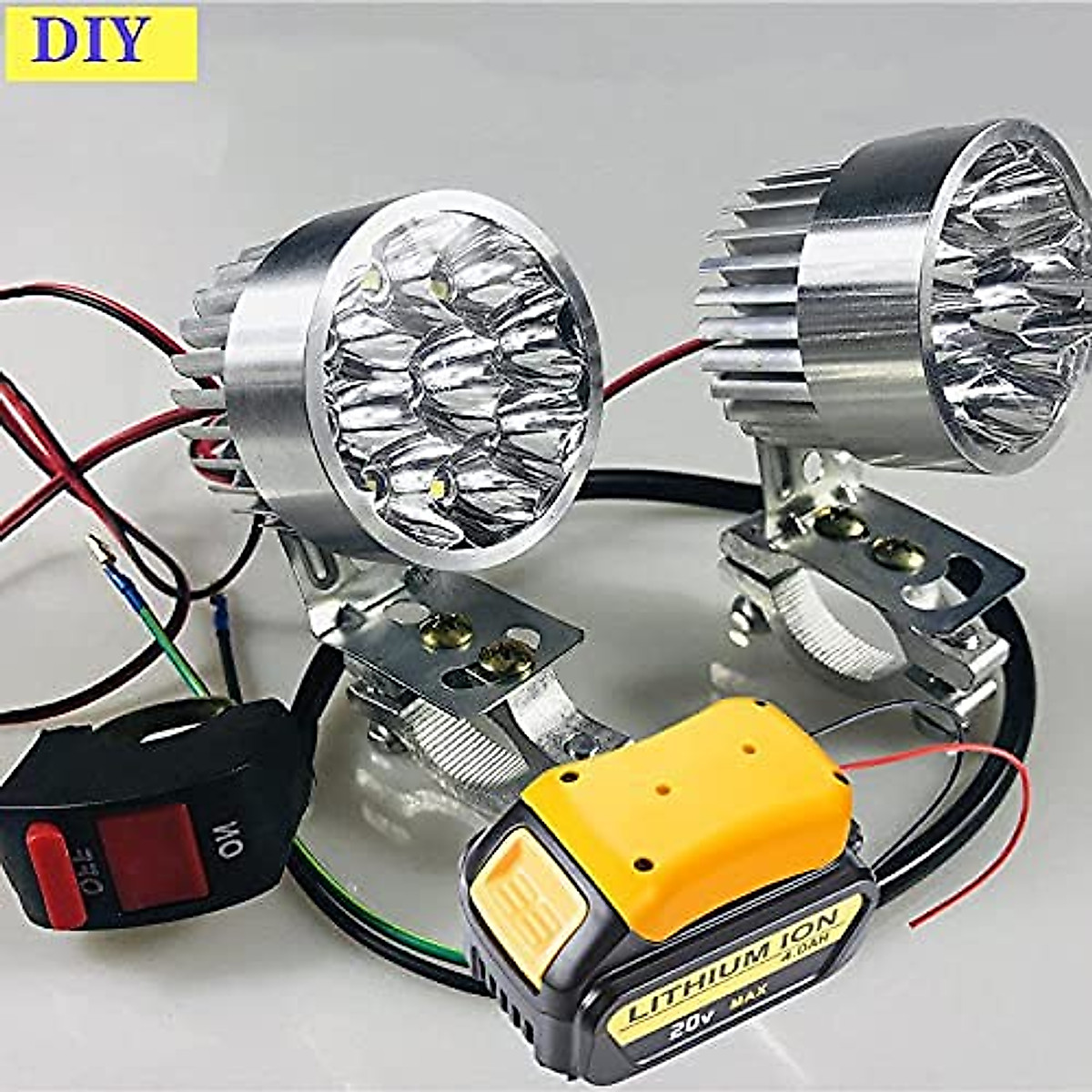 2 Packs Upgrade for DeWALT Battery Adapter Power Source Mount for Dewalt 20V Battery Adaptor Dock with Wires Battery Converter Connector DIY Power Wheel Adapter Truck Robotics Toys