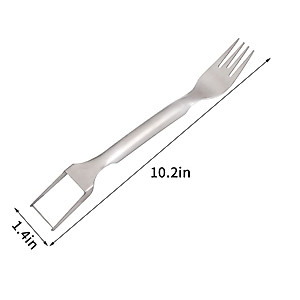 2 in 1 Watermelon Fork Slicer, 2023 New Watermelon Cutter Summer Watermelon, Kitchen Fruit Cutting Fork, Double-Headed Stainless Steel Dicing Tool Digging Pulp Fruit Fork(2Pcs)