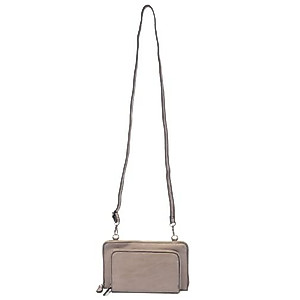Joy Susan Women’s Brushed Mini Convertible Zip Around Wristlet