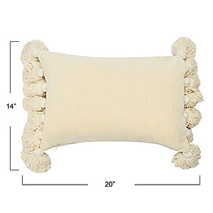 Main + Mesa Cotton Chenille Lumbar Pillow with Tassels