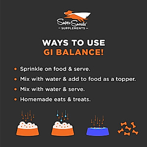 Super Snouts GI Balance Digestive Supplement for Dogs & Cats, 3.1 oz Pumpkin Powder for Dogs & Prebiotic Gut Health, Immune Support