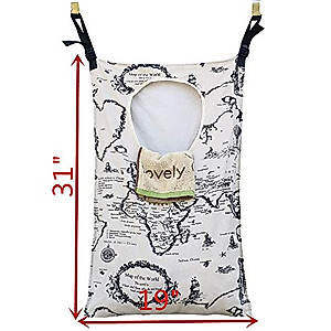 Amlrt Adjustable Door-Hanging Laundry Hamper with Stainless Steel Hooks, Hanging Laundry Bag