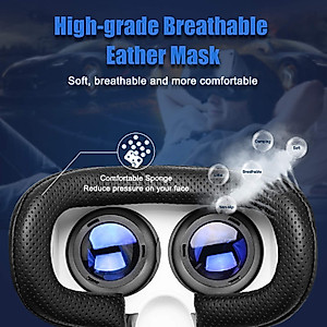 Vecot VR Headset Virtual Reality VR 3D Glasses VR Set Incl 3D Virtual Reality Goggles (White)