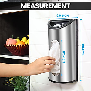 Utopia Kitchen Grocery Plastic Bag Holder and Dispenser for Plastic Bags - Easy Wall Mount Bag Saver - Stainless Steel (Silver)