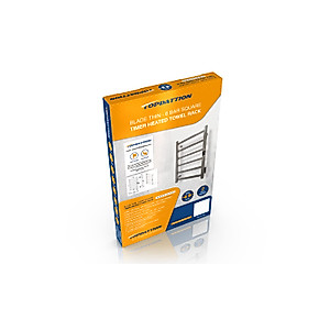 Topdattion Electric Towel Warmer | Super Thin | with Timer & Temperature Multi-Level Adjustments | Hardwired & Plug-in | 4 Bar Matte Black Finish