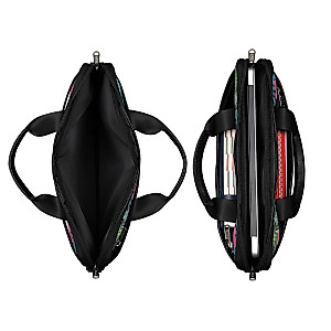 Flamingo Pineapple Pattern Laptop Computer Bag Waterproof Shoulder Messenger Bag 13-15 inch Durable Laptop Tote Bag with Shoulder Strap Handle Lightweight Crossbody Briefcase