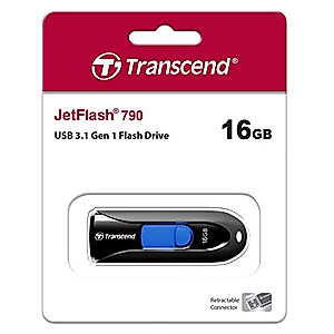 Transcend 16GB JetFlash 790 USB 3.1 Flash Drive (TS16GJF790K) Black