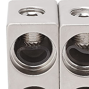 POCREATION 2 Pcs Amp Input Reducer,Dual 1/0 Gauge to 1/0 Gauge Wire Reducer Power and Ground Input Reducer Adapter for Car Audio Universal