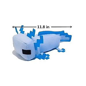 Yi jia hui Axolot Plush Plush Stuffed Toy Soft Throw Pillow Decor for Video Game Fans, Perfect for Kids Birthday Party, Halloween, Christmas, Games, Kids Student Gifts (Blue)