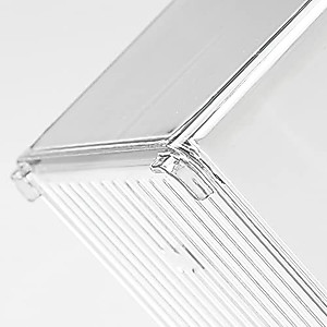 mDesign Deep Plastic Storage Organizer Container Bin, Game and Comic Organization for Cabinet, Cupboard, Playroom, Shelves, or Closet - Holds Video Games, Tablets, DVDs, Ligne Collection, Clear