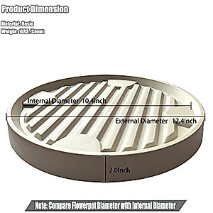 Dcpes Plant Caddy with Hidden Wheels, 12Inch Planter Roller Base, 360°Rolling Plant Stand, Heavy Duty Plant Trolley, 4 Invisible Casters, Beige, 2Pack